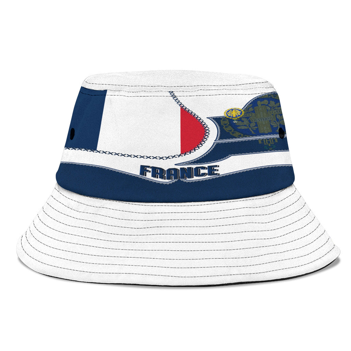 France Bucket Hat Flag & Coat Of Arms 1905-1953 Leather Style – To The Closet