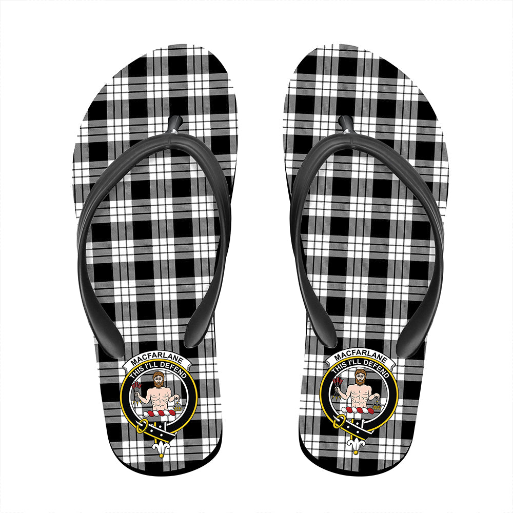 MacFarlane Black & White Ancient Tartan Crest Flip Flop – To The Closet
