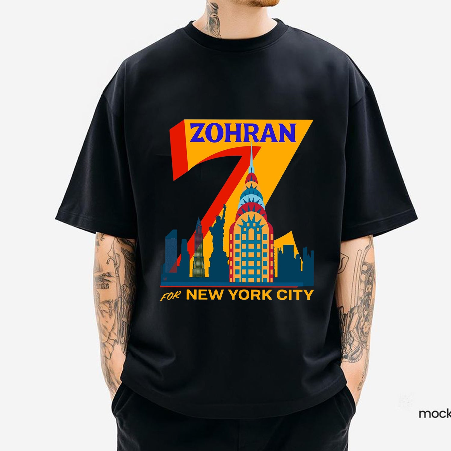 Zohran for New York City T-Shirt – Retro Skyline Graphic Streetwear Te ...
