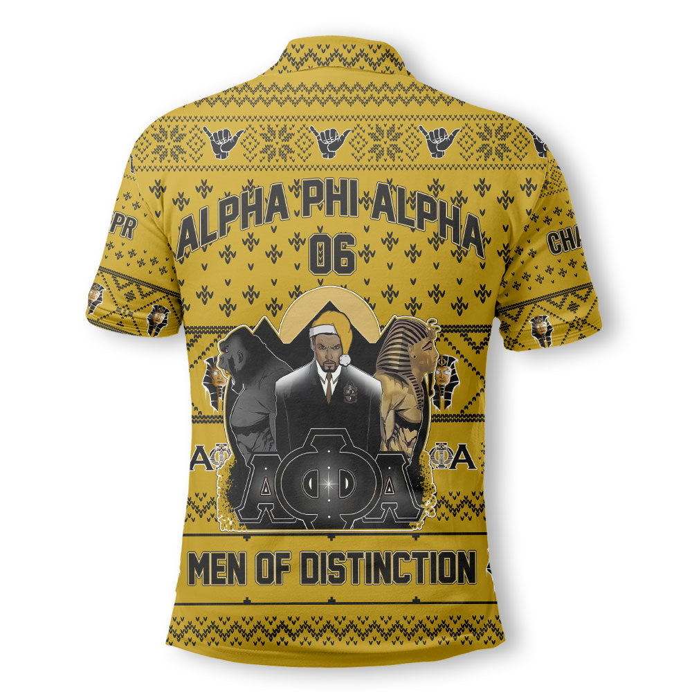 Personalized Alpha Phi Alpha Christmas Golden Polo Shirts Alphas Men O ...