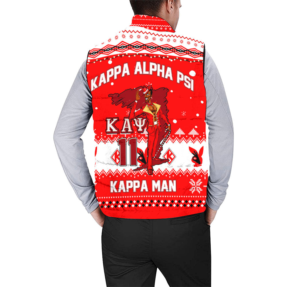 Personalized Kappa Alpha Psi Christmas Crimson Men Padded Jacket Vests ...