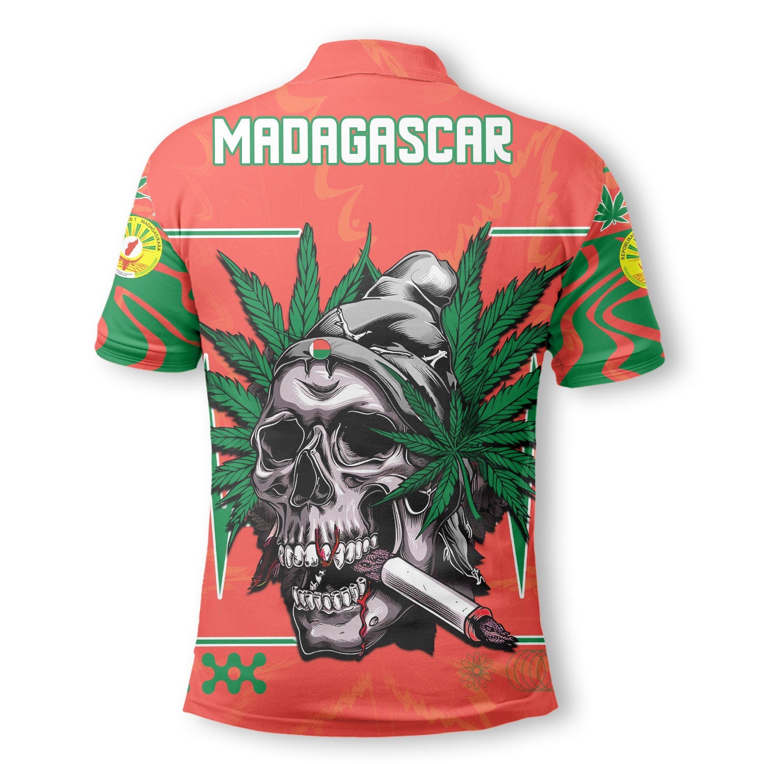 Madagascar Polo Shirt Flag & Coat Of Arms Marijuanas Style – To The Closet