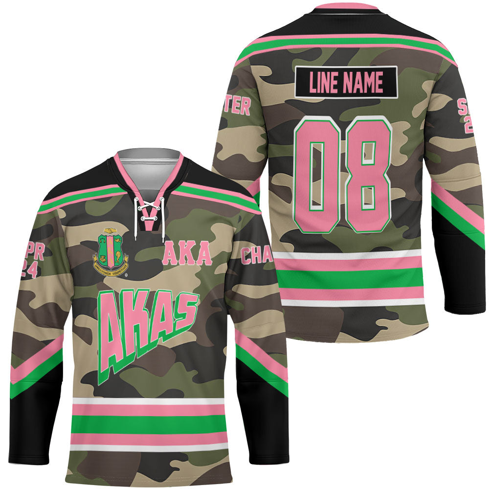 Personalized Alpha Kappa Alpha Hockey Jersey Pink Camo Style – To The ...
