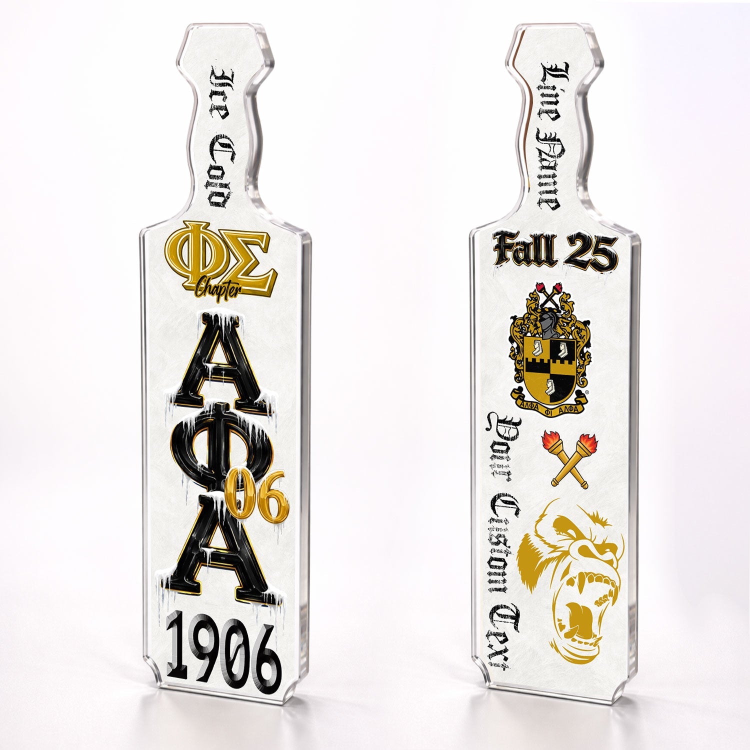 Personalized Alpha Phi Alpha Acrylic Paddle Plaque White Greek Pride S ...