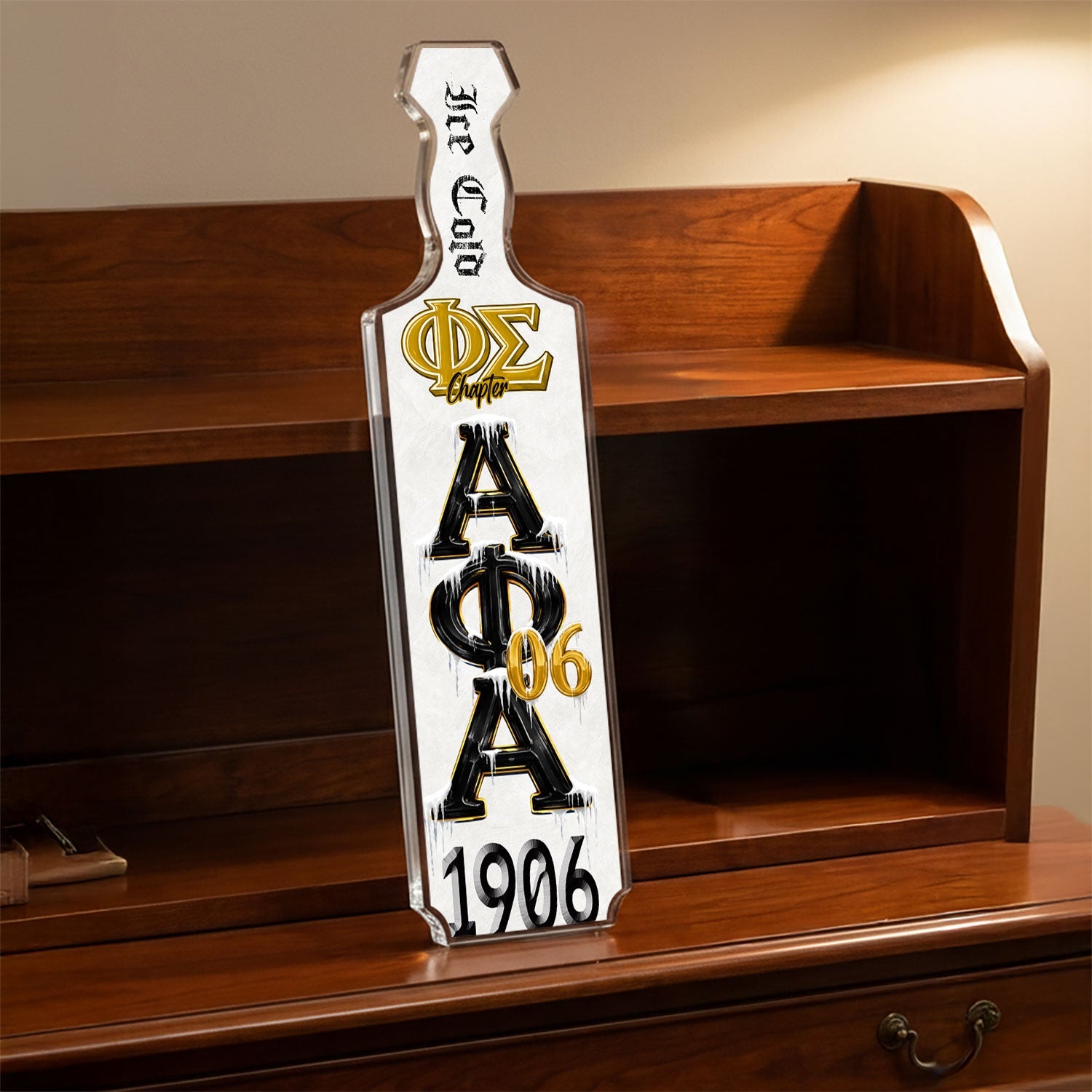 Personalized Alpha Phi Alpha Acrylic Paddle Plaque White Greek Pride S ...
