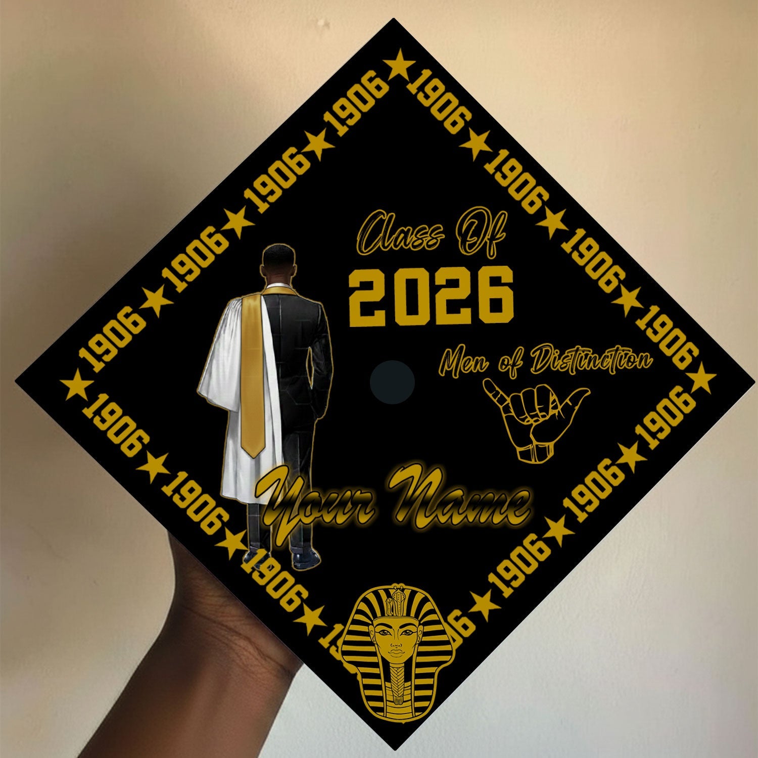 Personalized Alpha Phi Alpha Graduation Cap Black Graduate Silhouette ...