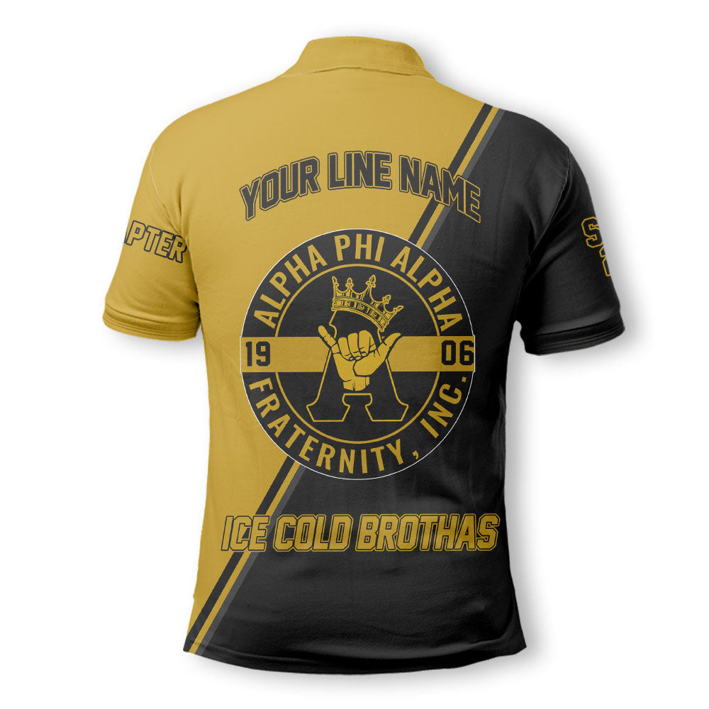 Personalized Alpha Phi Alpha Polo Shirt Gold Crosscut Style – To The Closet