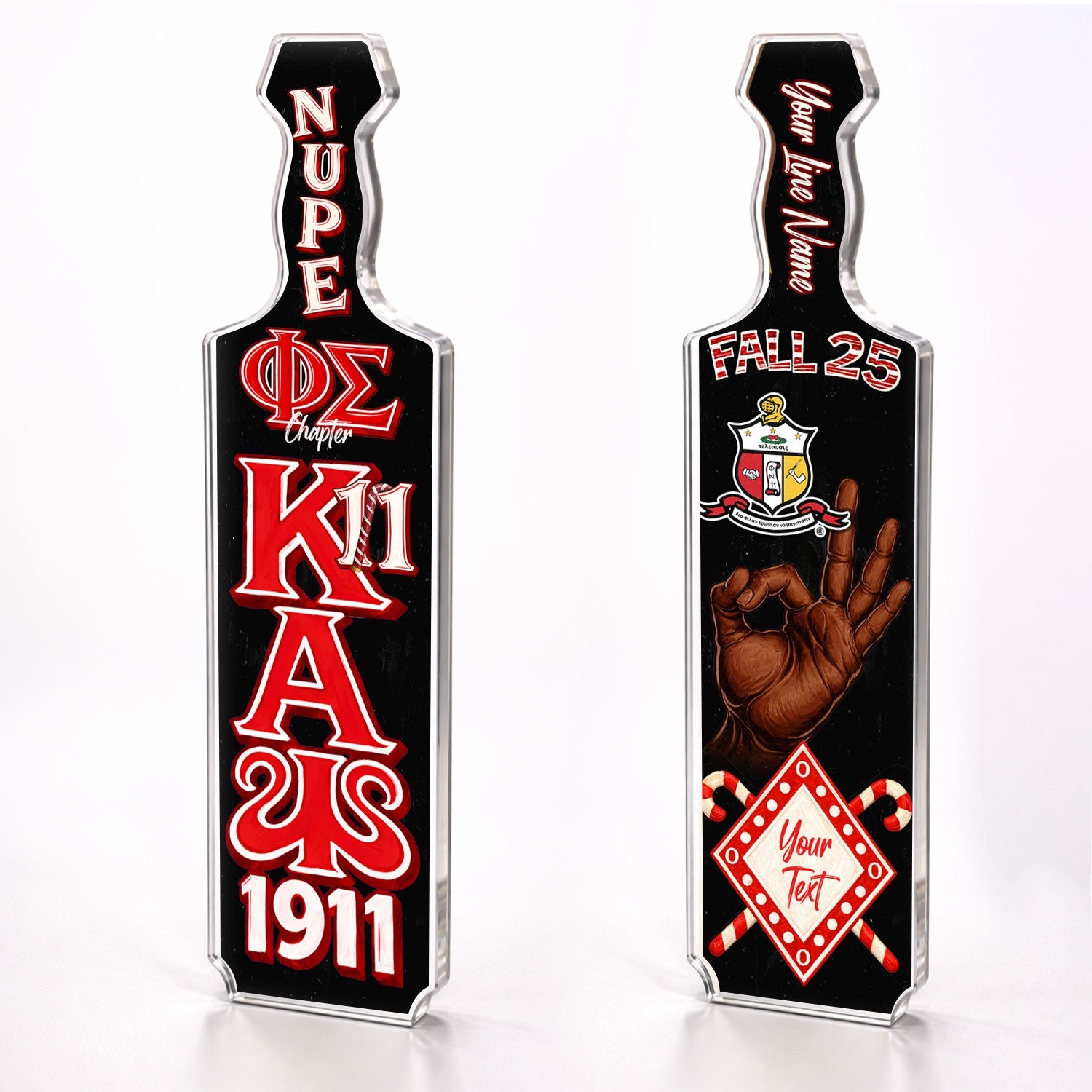 Personalized Kappa Alpha Psi Acrylic Paddle Plaque Black Greek Pride S ...