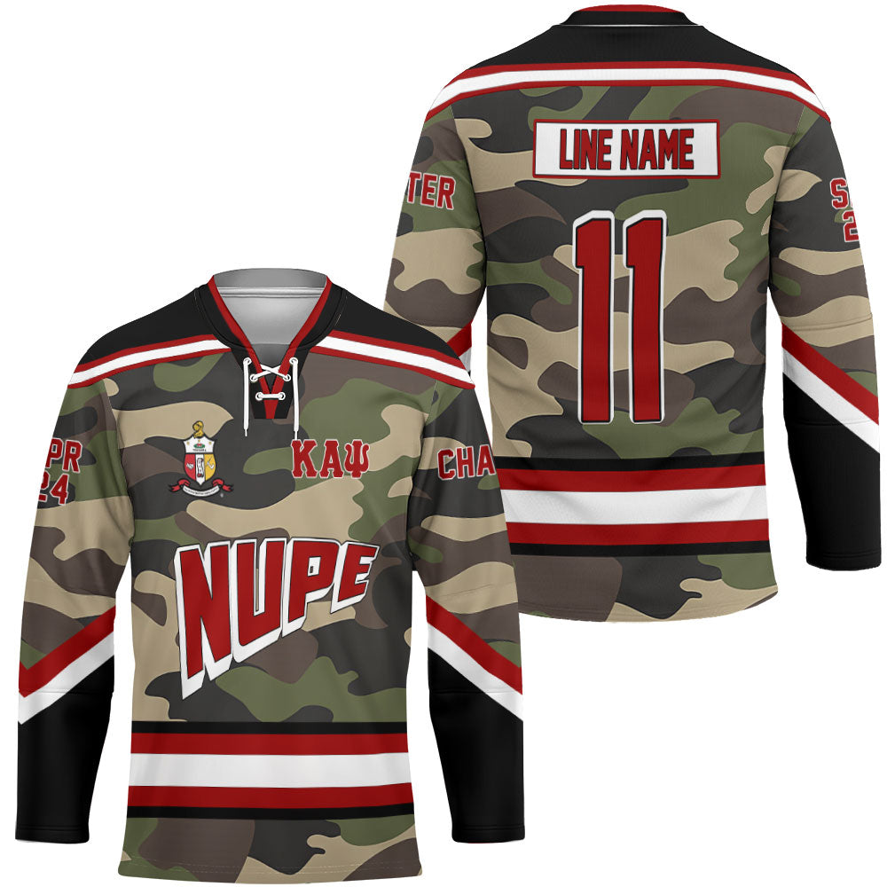 Personalized Kappa Alpha Psi Hockey Jersey Red Camo Style – To The Closet