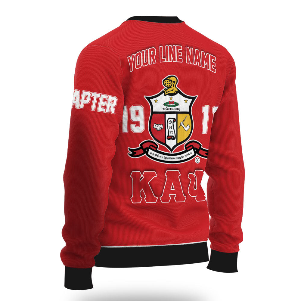 Personalized Kappa Alpha Psi Ugly Sweaters Red Handsign And Founded Ye ...