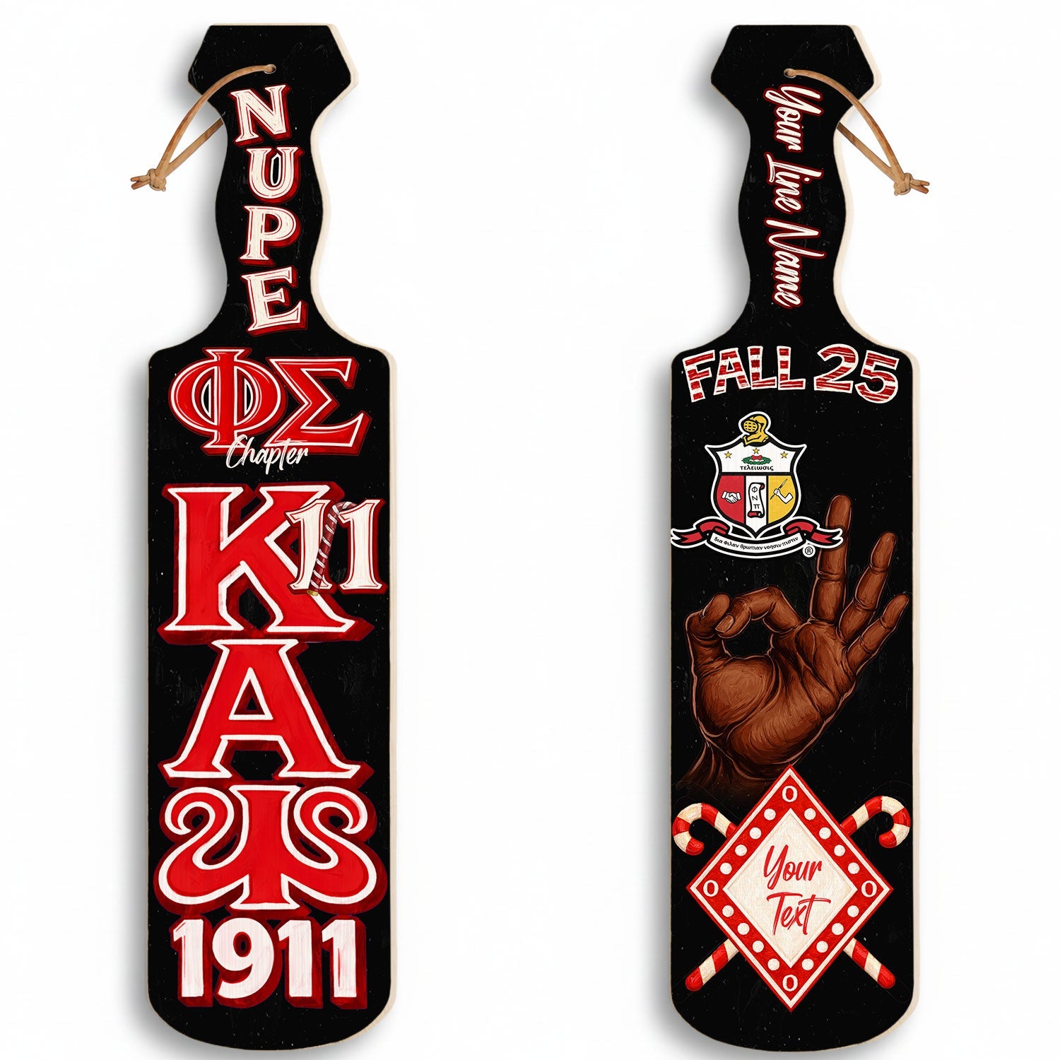 Personalized Kappa Alpha Psi Wooden Paddle Black Greek Pride Style – To ...