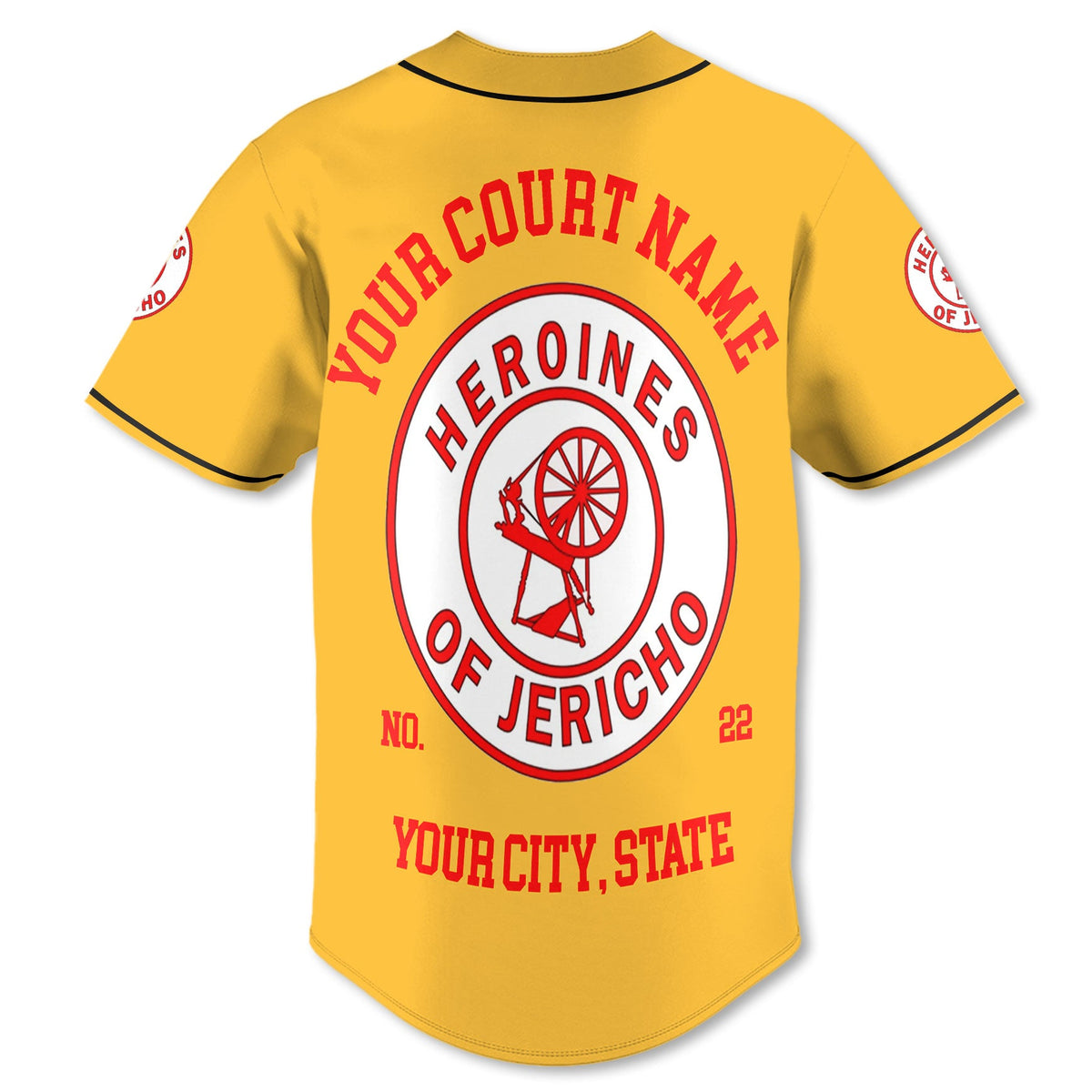 Personalized Heroines Of Jericho Baseball Jerseys Yellow Basic Style ...