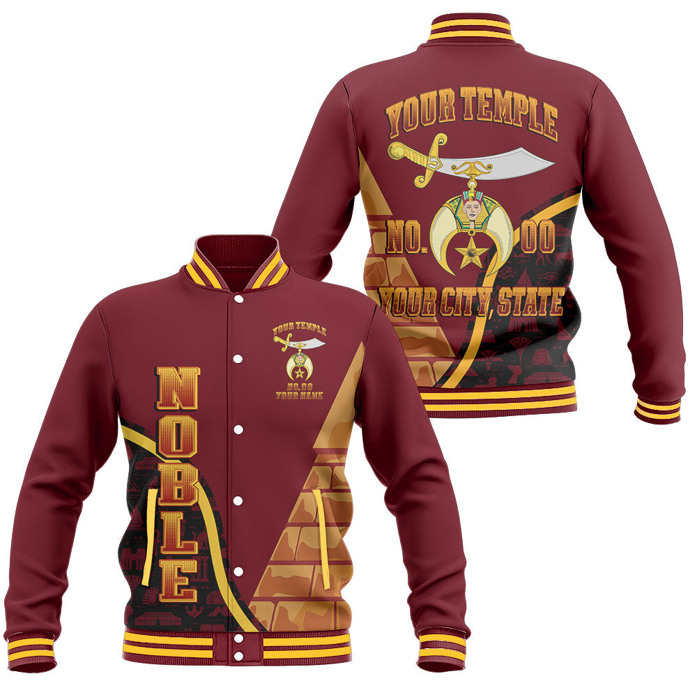 Personalized Noble Shriners Emblem Baseball Jacket Red Temple Name Egy ...