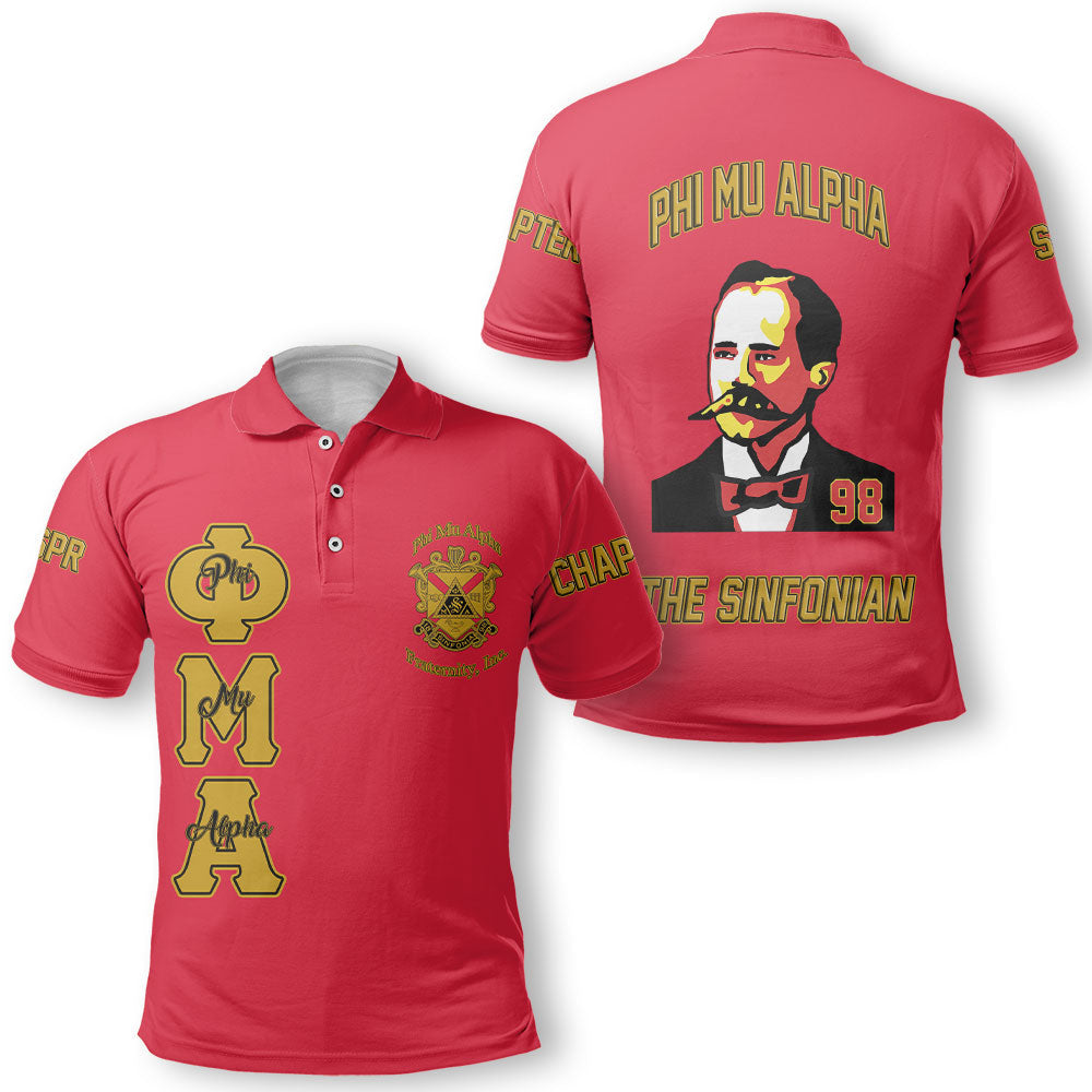 Personalized Phi Mu Alpha Polo Shirts Red Yellow The Founder Style – To ...