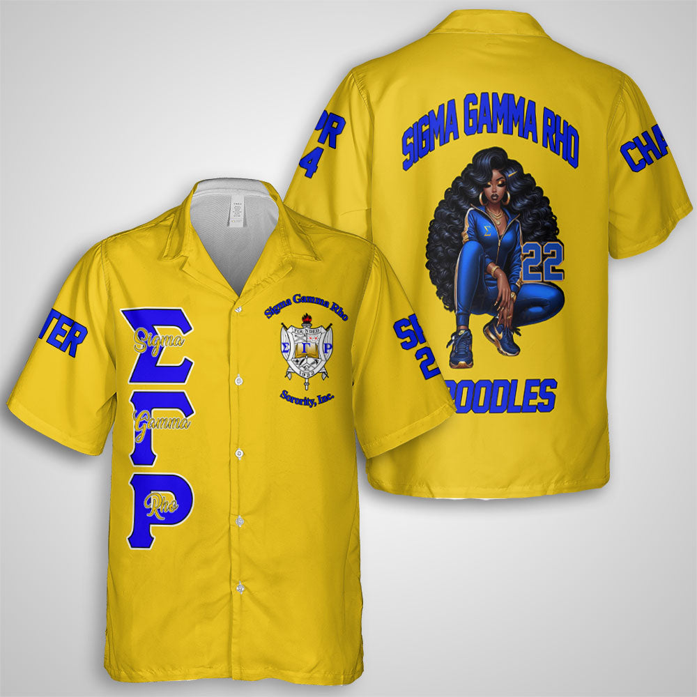 Personalized Sigma Gamma Rho Hawaiian Shirts Golden 1922 The Baddest i ...