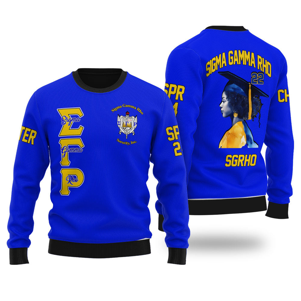 Personalized Sigma Gamma Rho Ugly Sweaters Royal Blue Africa SGRHO Edu ...