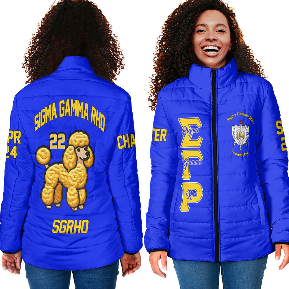 Personalized Sigma Gamma Rho Women Padded Jackets Royal Blue The Cutes ...