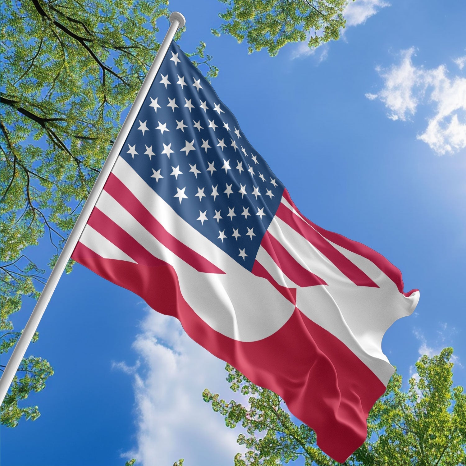 American Greenlandic Flag, US And Greenland Polyester Flag Friendship ...