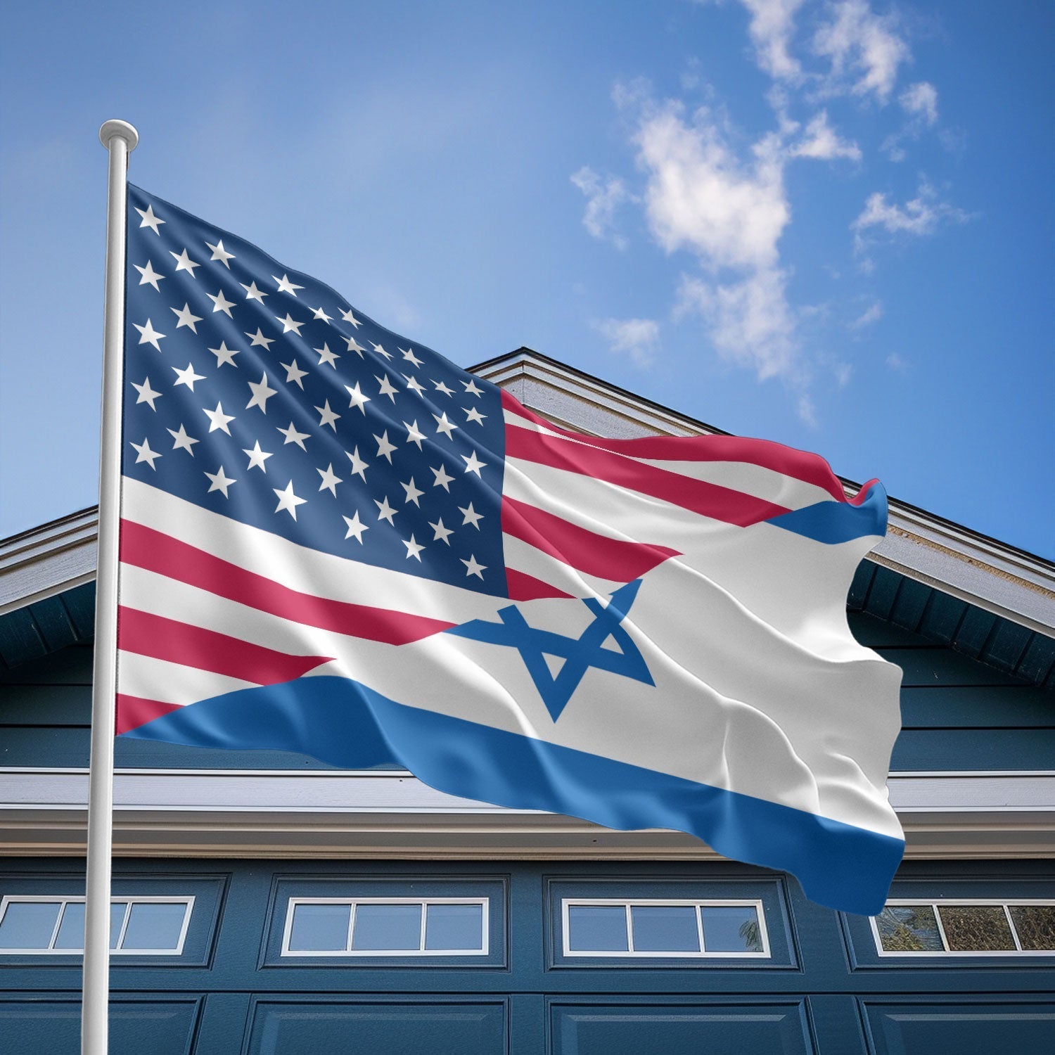 American Israeli Flag, US And Israel Polyester Flag Friendship Blend T ...