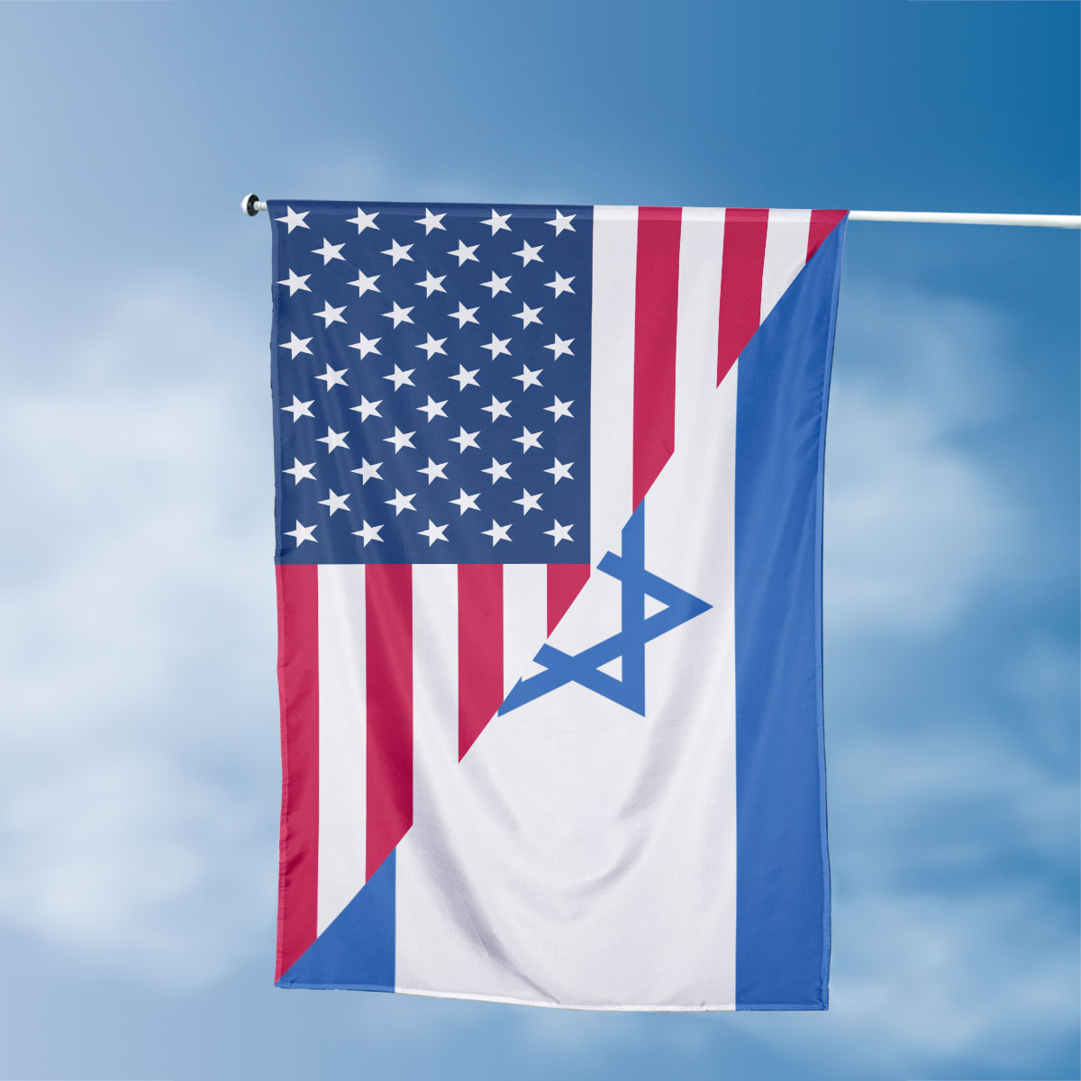 American Israeli Flag, US And Israel Polyester Flag Friendship Blend T ...