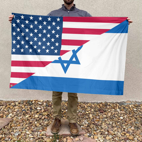 American Israeli Flag, US And Israel Polyester Flag Friendship Blend T ...