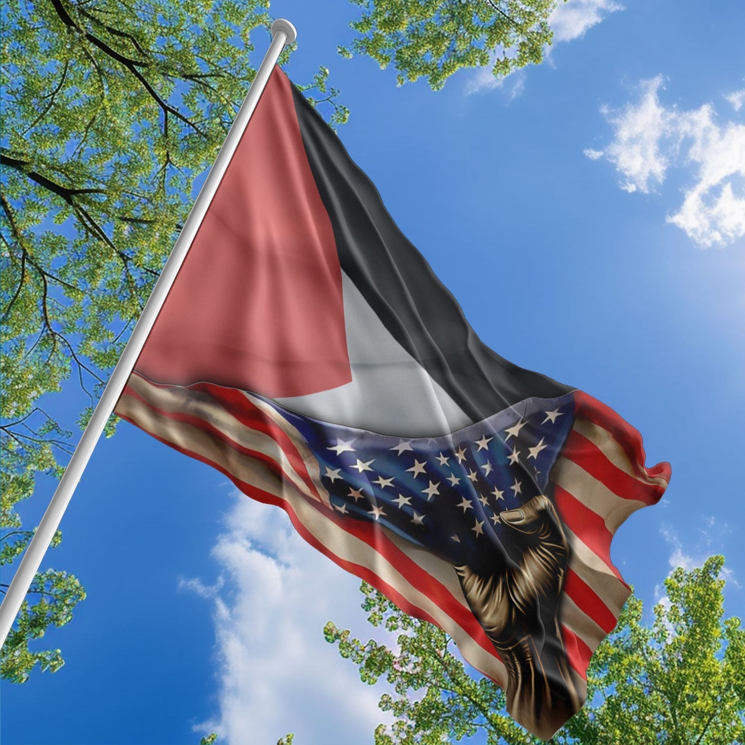 American Palestinian Flag, US And Palestine Polyester Flag The Origina ...