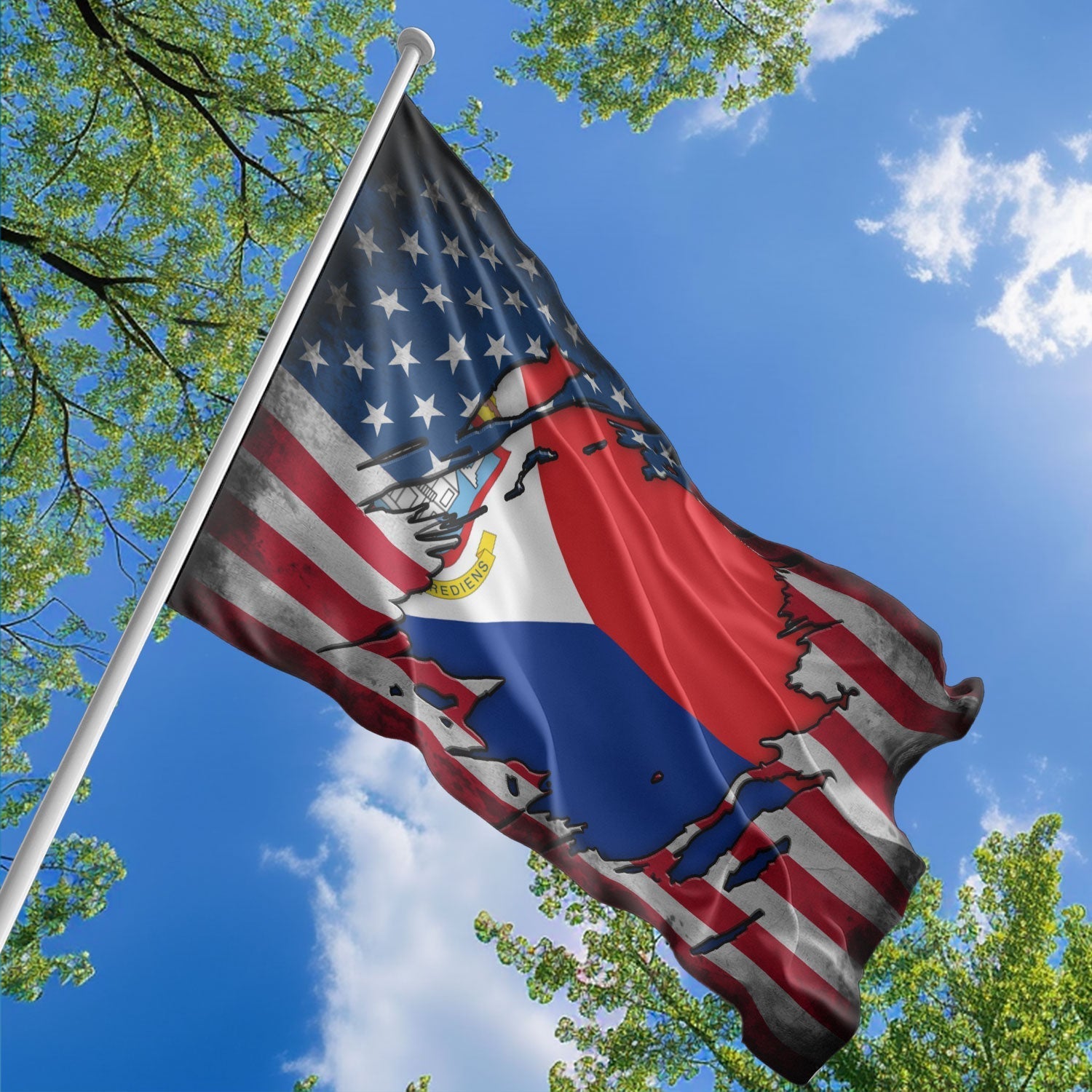 American Sint Maartener Flag, US And Sint Maarten Polyester Flag The S ...