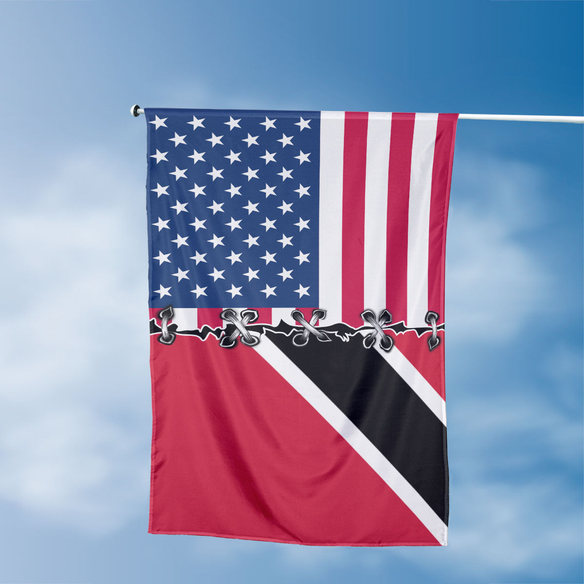 American Trinidadian Flag, US And Trinidad and Tobago Polyester Sew To ...