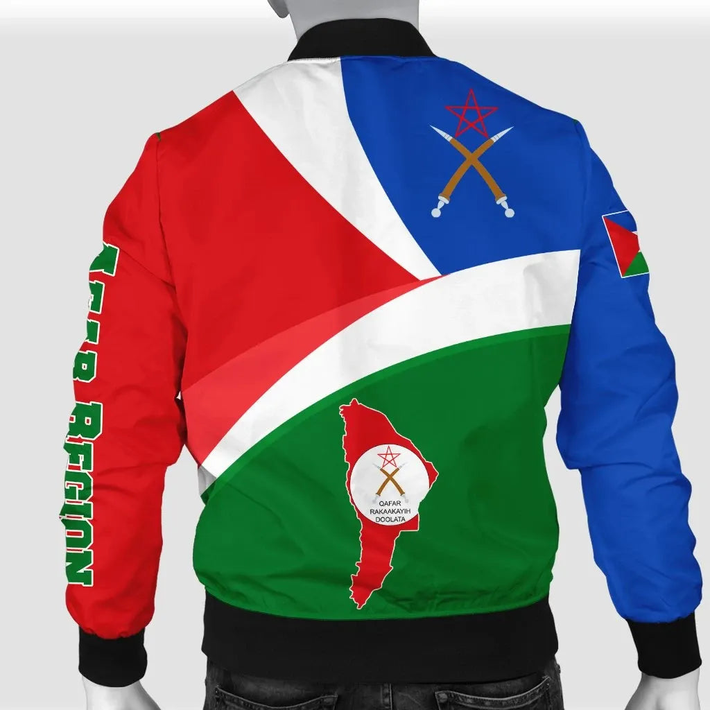 Afar Region Flag Maps Green Bomber Jacket – To The Closet