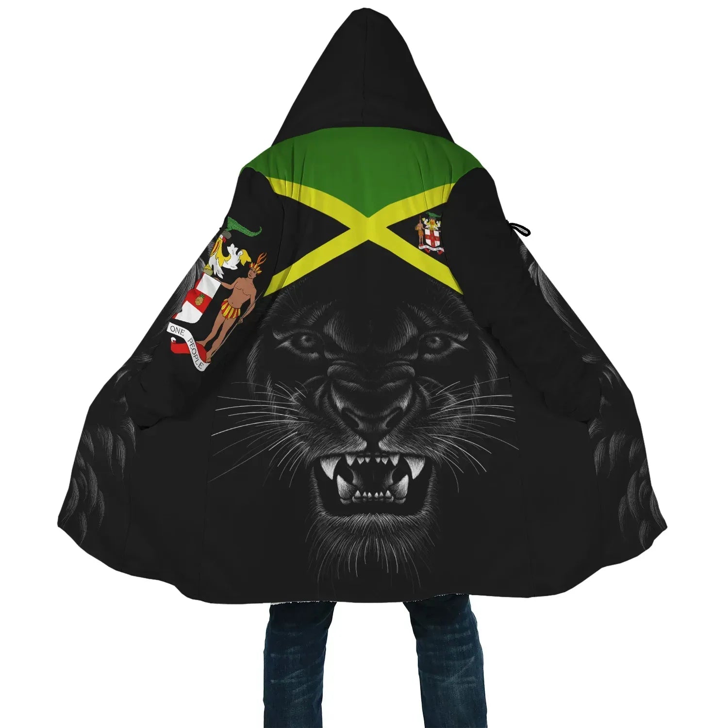 Hooded Coats Jamaica Coat Of Arm & Flag Color Lion Patterns – To The Closet