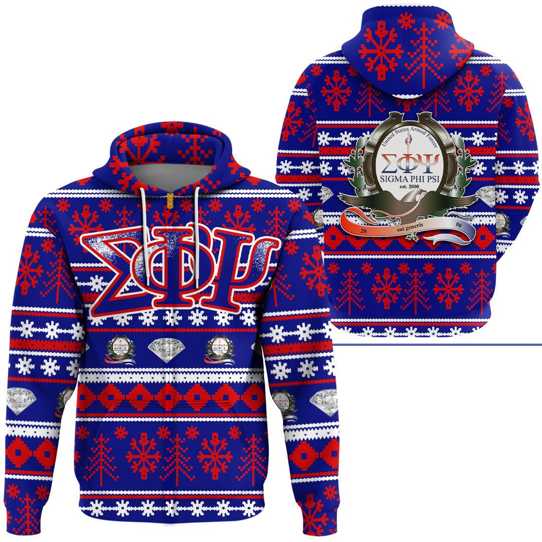 Sigma Phi Psi Letter Christmas Zip Hoodie – To The Closet