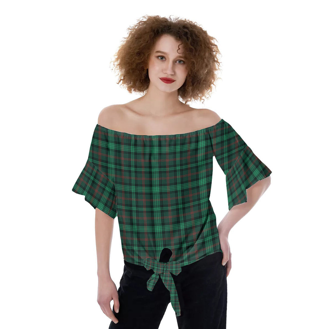 Ross Hunting Modern Tartan Plaid Off-Shoulder Blouse – To The Closet