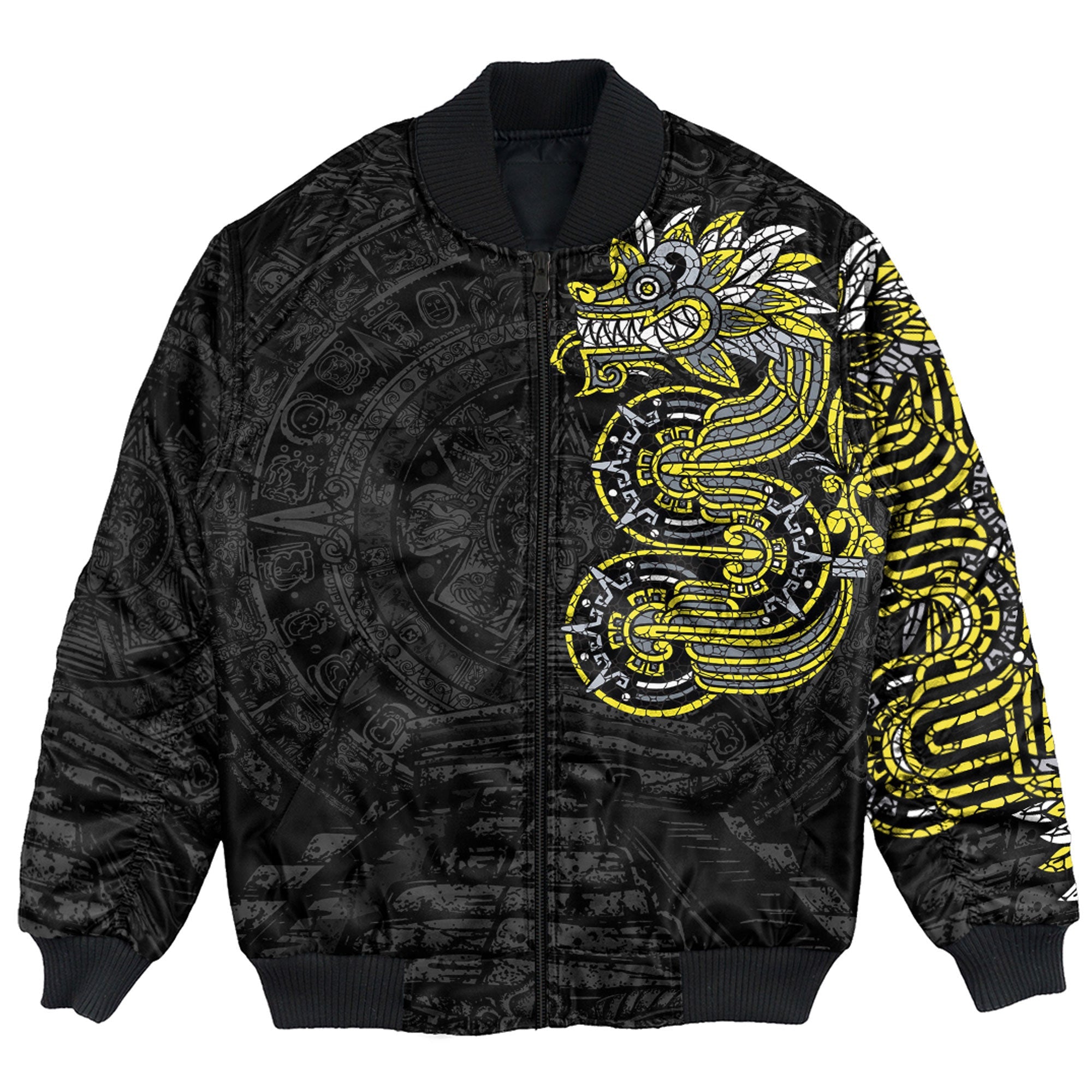 Mexico Quetzalcoatl Mexican God Aztec Gold Version Bomber Jackets – To ...