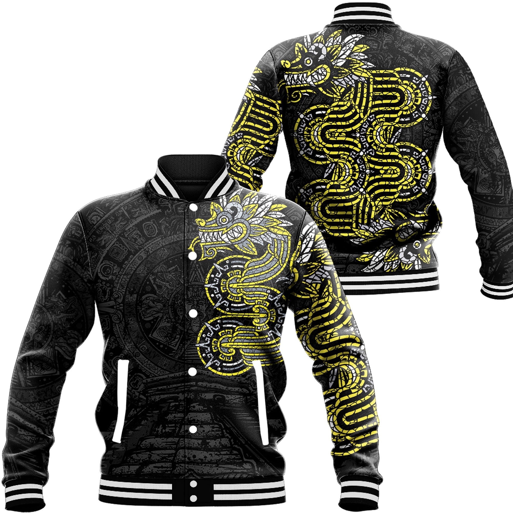 Mexico Quetzalcoatl Mexican God Aztec Gold Version Baseball Jackets ...