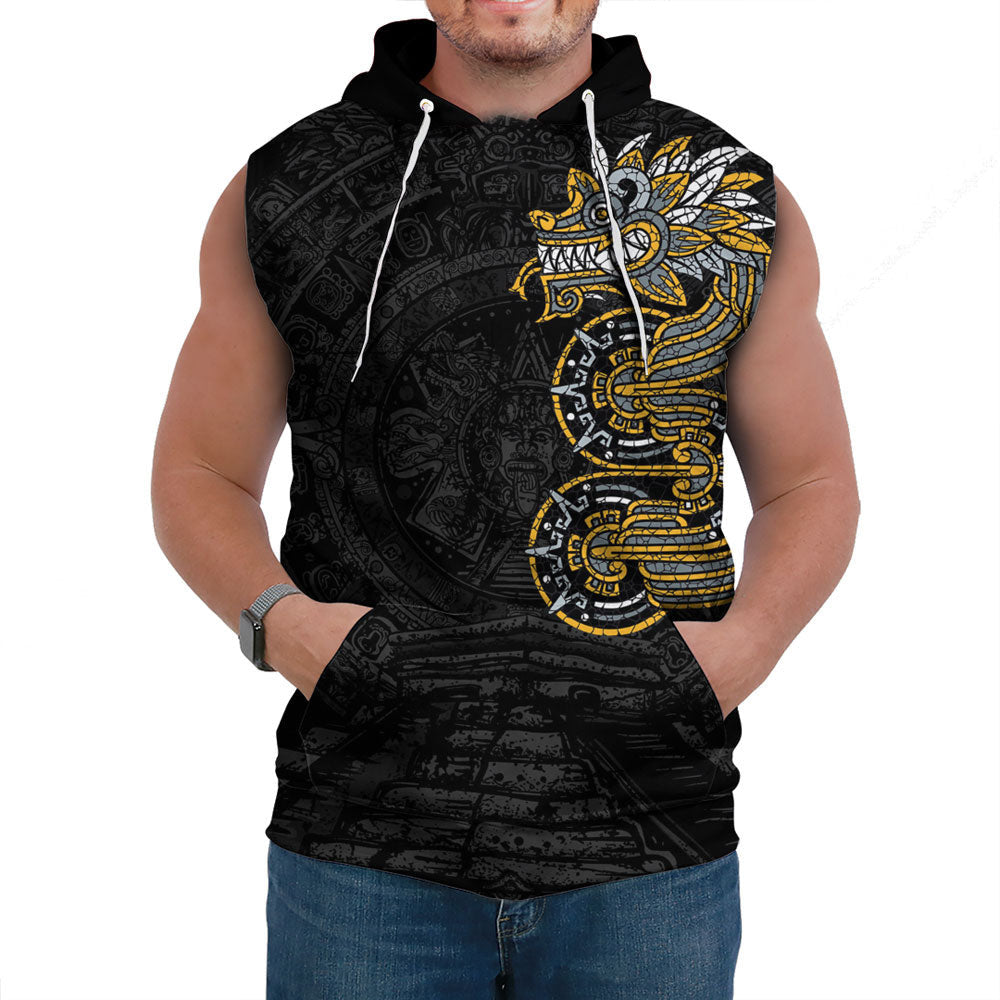 Mexico Quetzalcoatl Mexican God Aztec Gold Version Sleeveless Hoodie ...