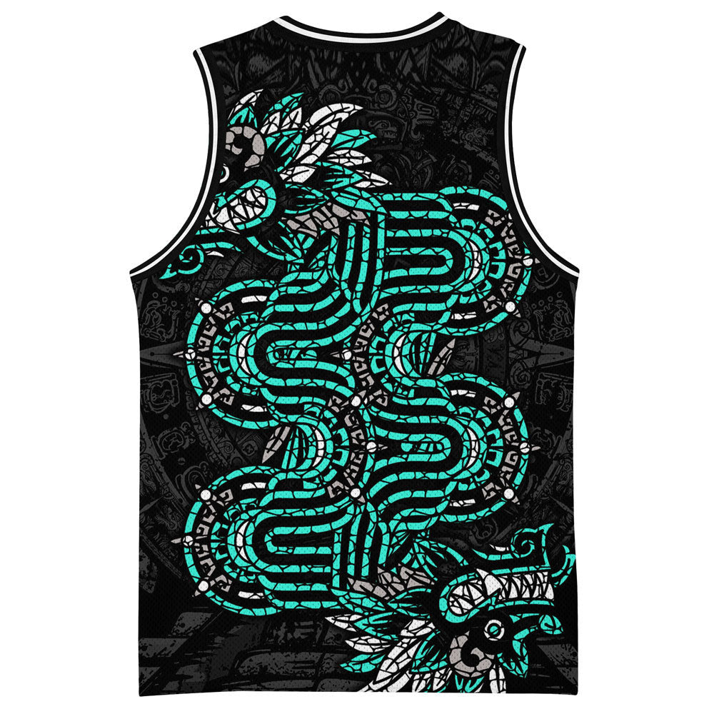 Mexico Quetzalcoatl Mexican God Aztec Cyan Version Basketball Jersey ...