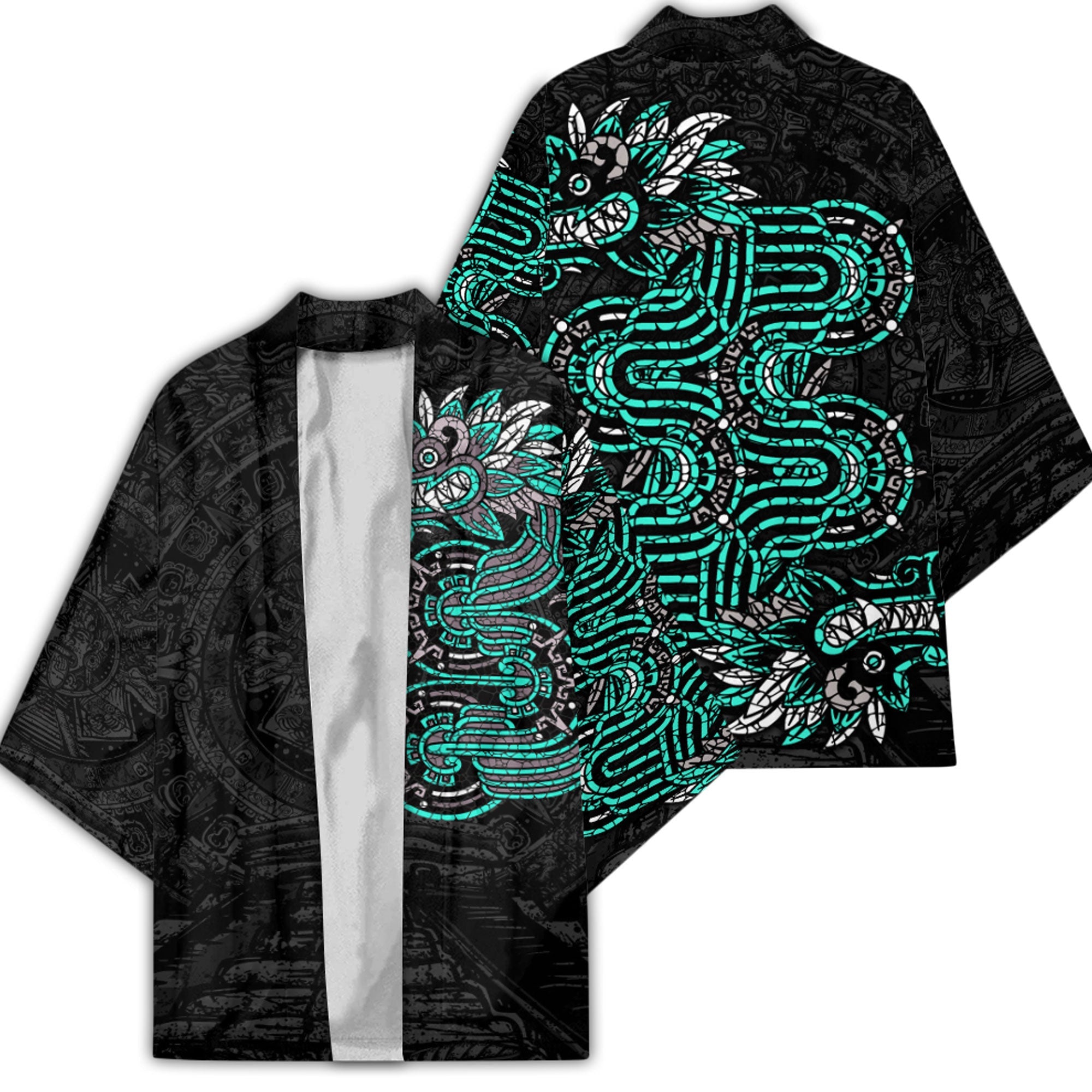 Mexico Quetzalcoatl Mexican God Aztec Cyan Version Kimono – To The Closet