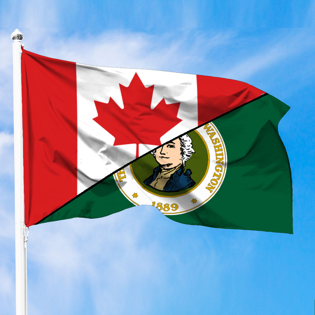 Flag Of Washington 1923 Flag With Canada Flag – To The Closet