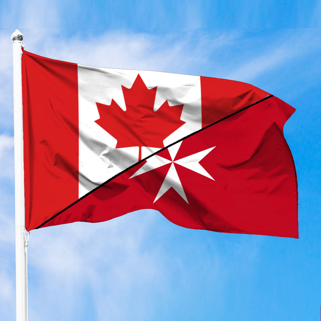 Malta Maltese Cross Flag With Canada Flag – To The Closet