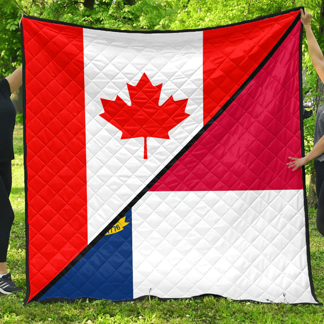 Flag Of North Carolina 1885 1991 With Canada Flag Premium Quilt – To ...