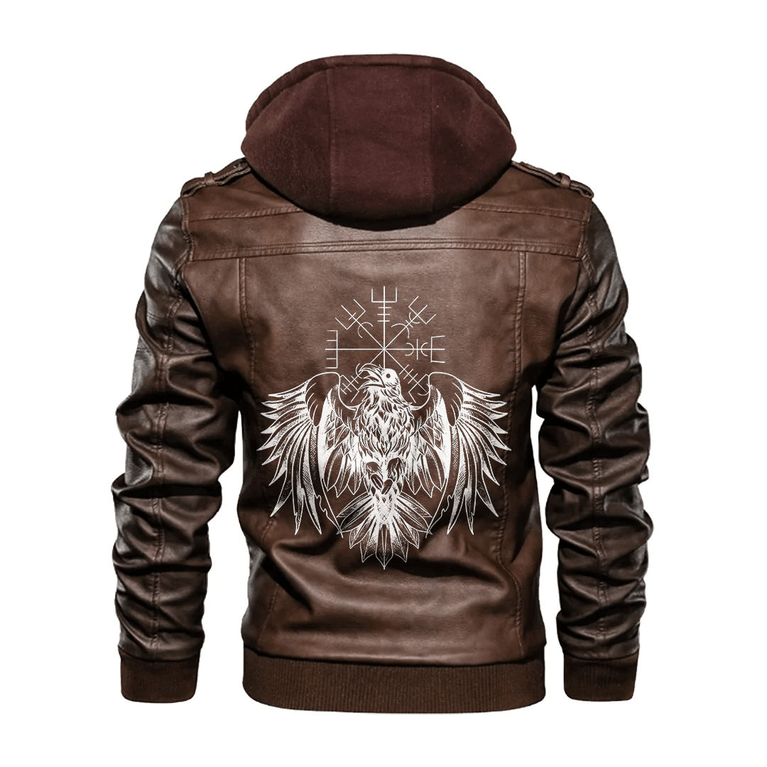 Viking Raven and Vegvisir Tattoo Leather Jacket – To The Closet