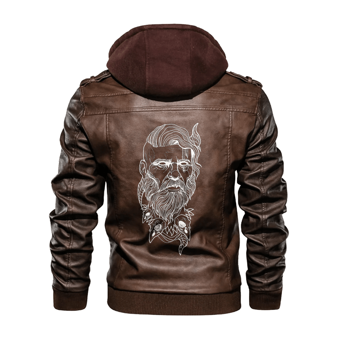 Viking Ragnar and Raven Skull Leather Jacket – To The Closet