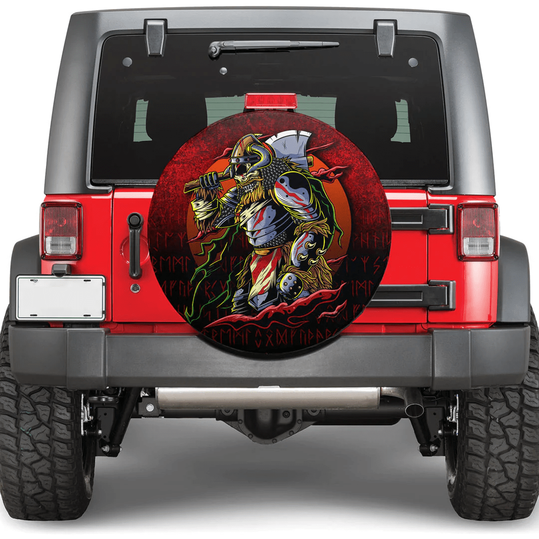 Viking Spare Tire Cover Samurai Viking Warrior Ronin Berserk Armor Axe ...