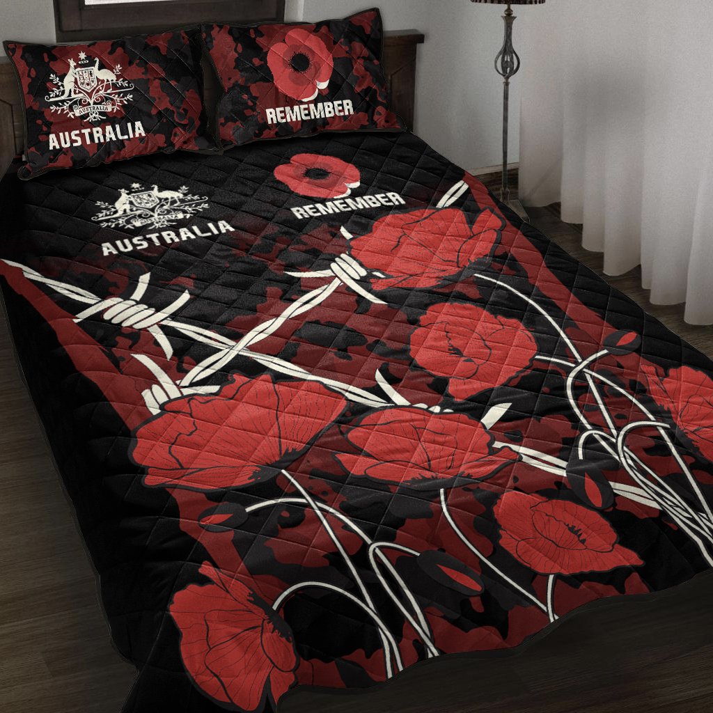 Anzac Quilt Bed Set - Anzac with Remembrance Poppy Flower – To The Closet