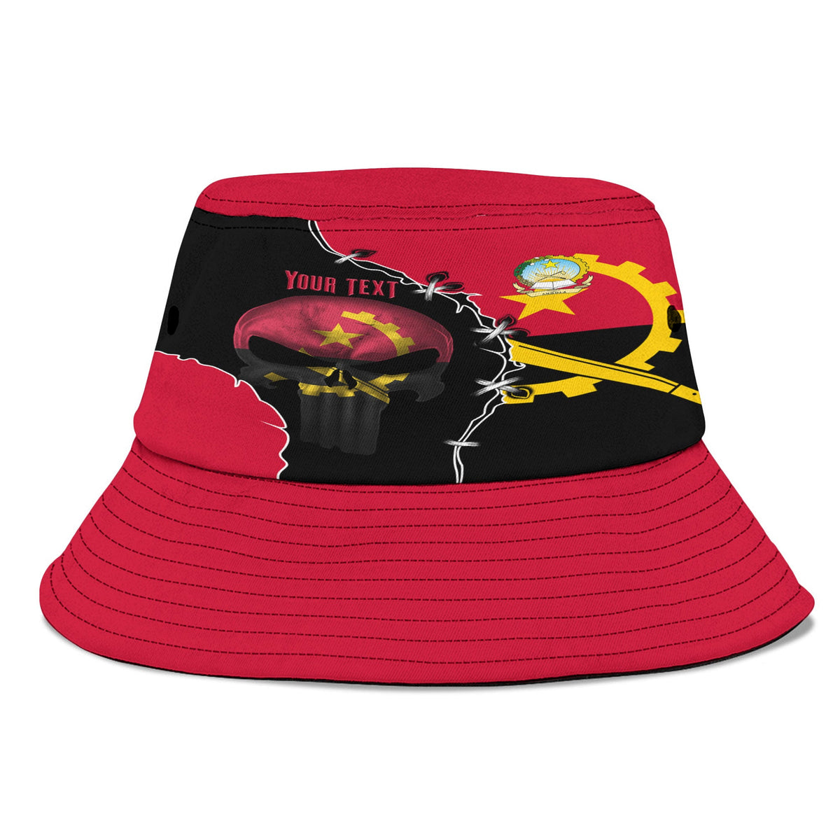 Angola Bucket Hat Flag & Coat Of Arms Skull Style – To The Closet