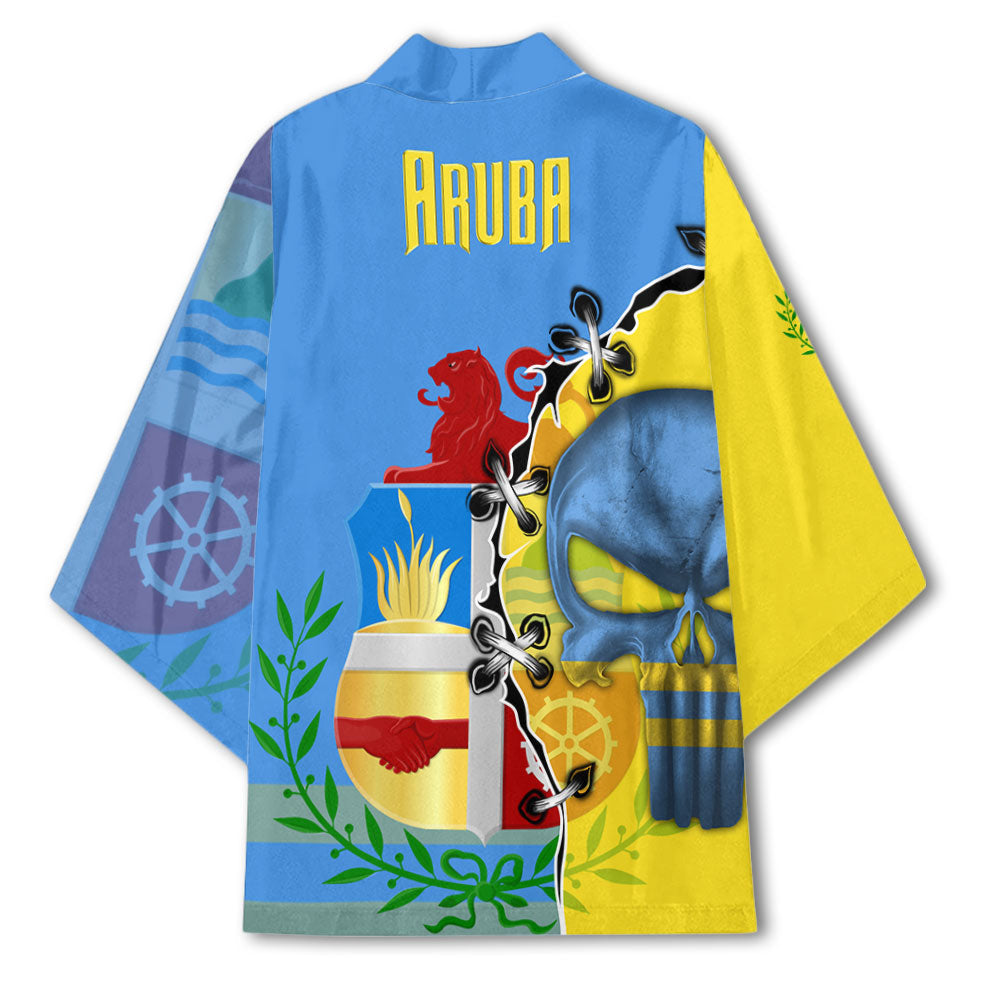 Aruba Kimono Flag & Coat Of Arms Skull Style – To The Closet