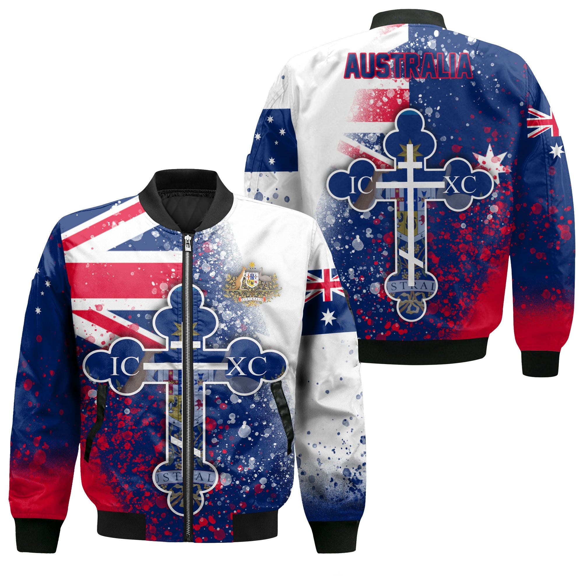 Australia Bomber Jacket Flag & Coat Of Arms Orthodox Style – To The Closet