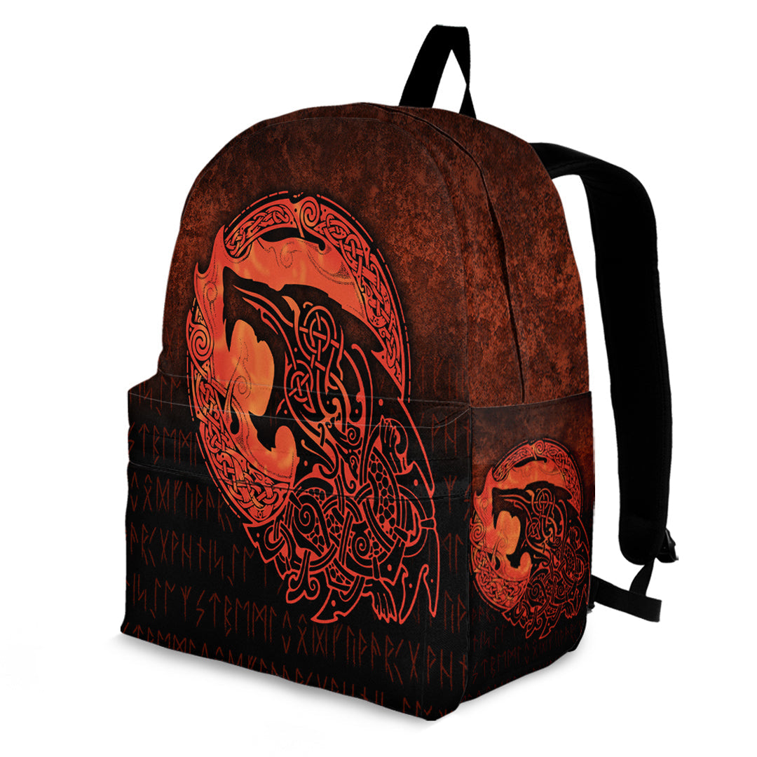 Viking Backpack Fenrir Viking 3D Tattoo Orange Version – To The Closet