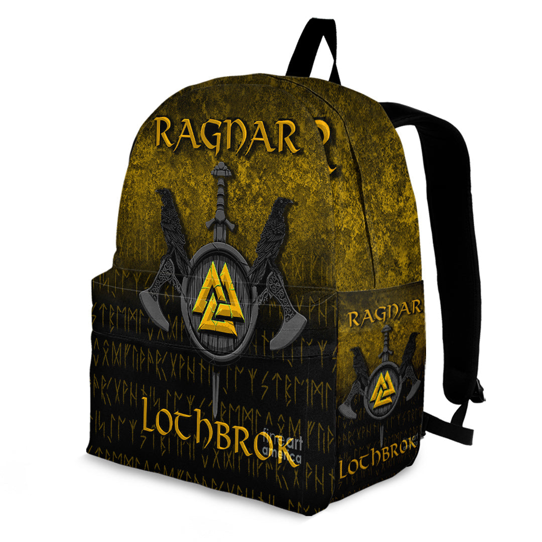 Viking Backpack Ragnar Lothbrok Ragnar Lodbrok Viking Warrior Gold Ver ...