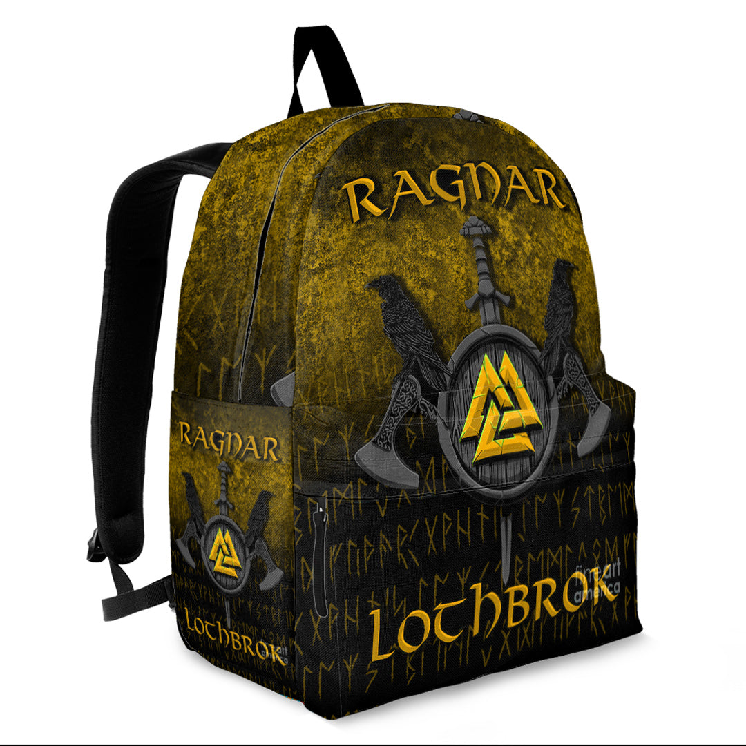 Viking Backpack Ragnar Lothbrok Ragnar Lodbrok Viking Warrior Gold Ver ...